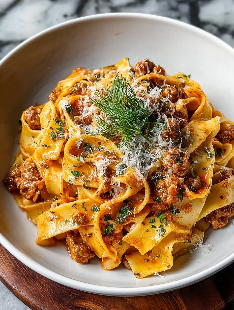 Creamy Calabrian Chili Pappardelle with Sausage & Fennel