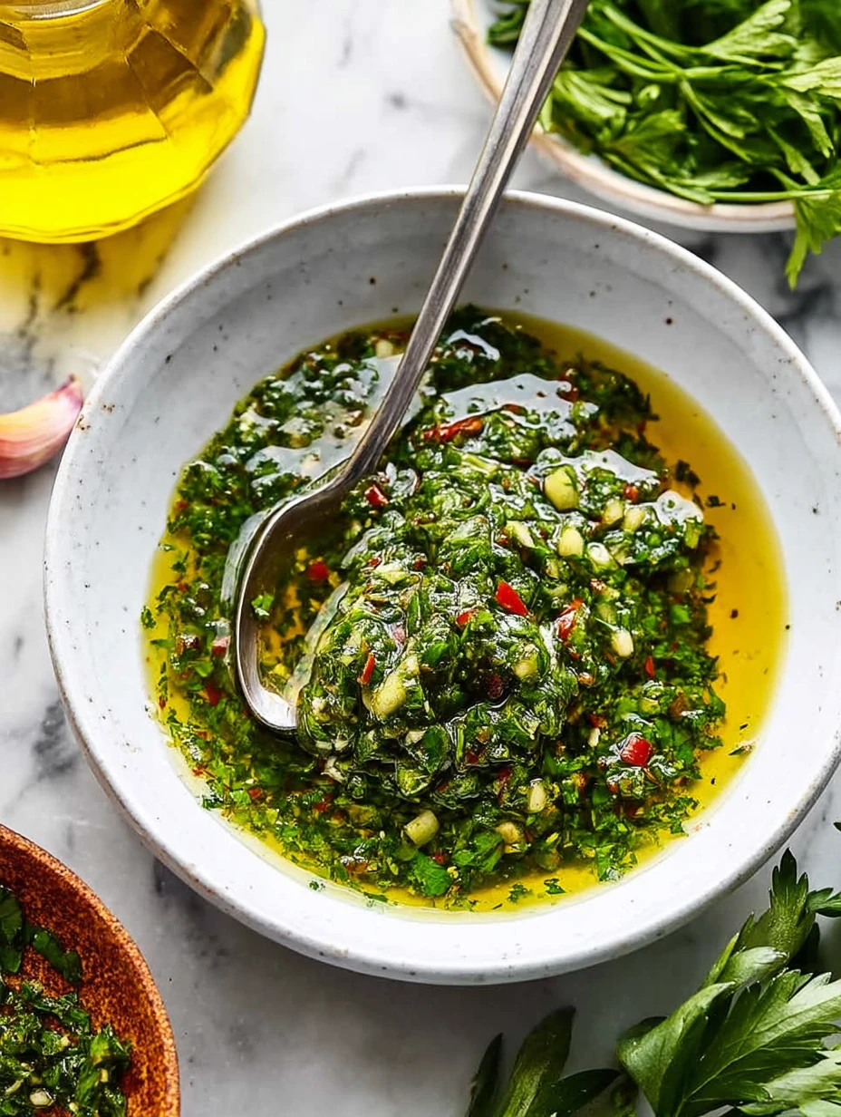 Classic Chimichurri Sauce with Herbs & Garlic